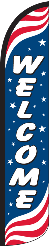 Welcome Patriotic Wind-Free Feather Flag