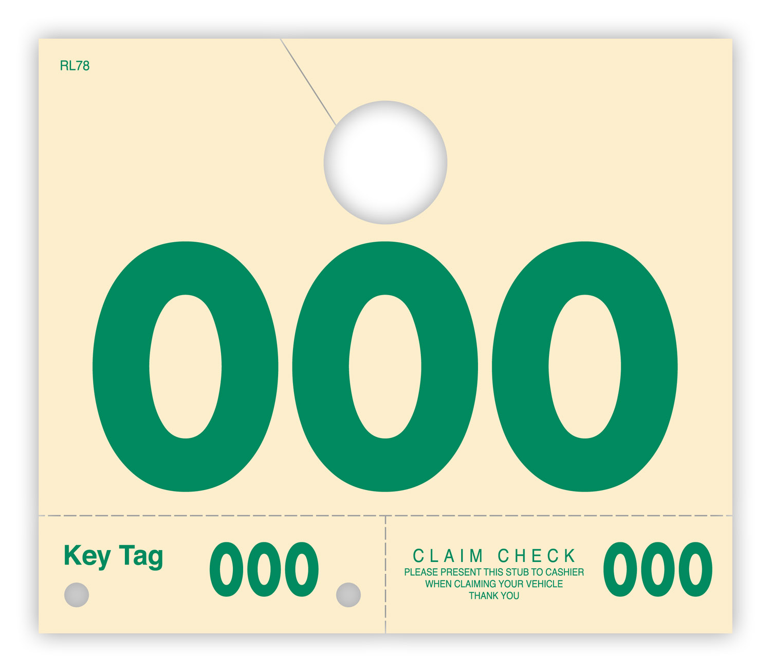 Manila Automotive Service Dispatch Numbered Mirror Hang Tags (Box of 1000)